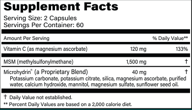 MSM w/Microhydrin by RBC Life - Health & Light Institute